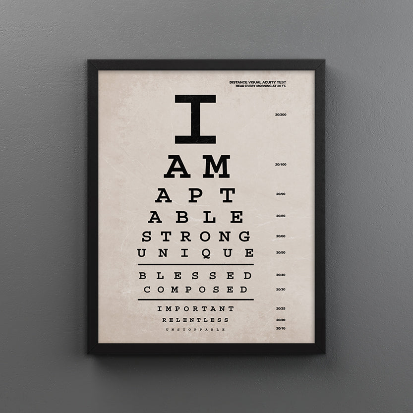 I Am Chart - Matte Framed Motivational Affirmations Poster – Motiversity