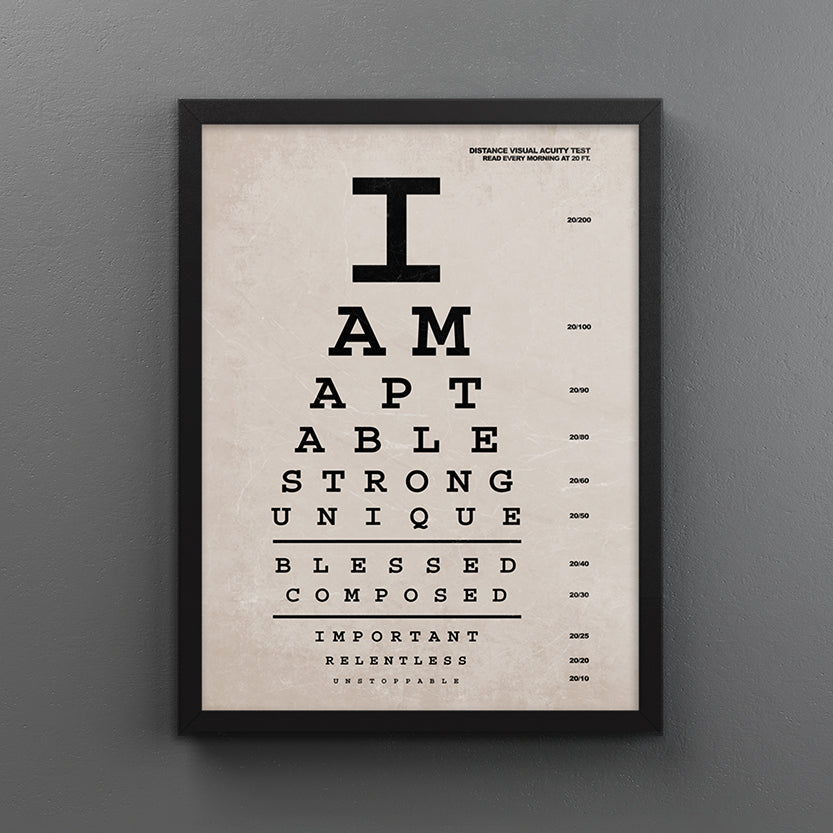 I Am Chart - Matte Framed Motivational Affirmations Poster – Motiversity