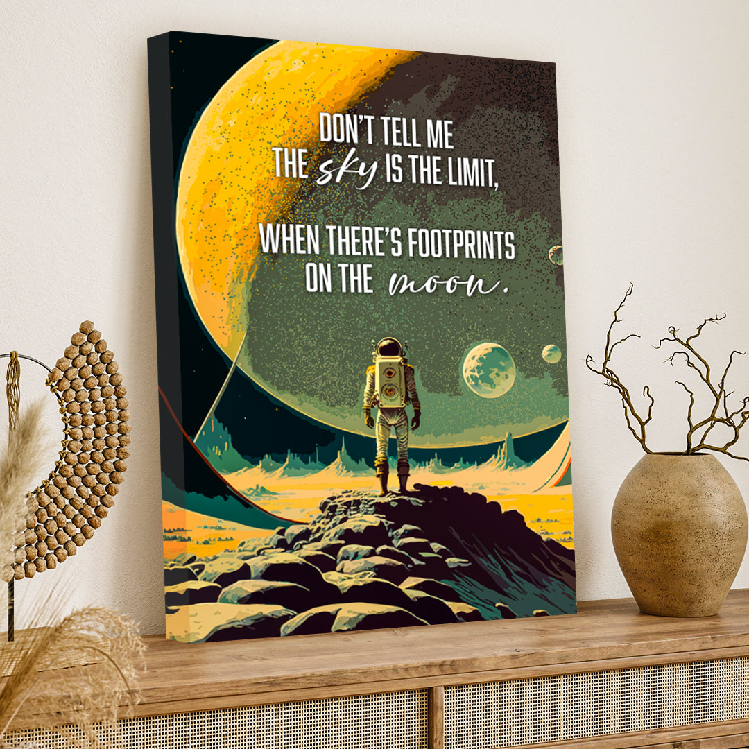 Footsteps On The Moon | Motivational Canvas Art by Motiversity